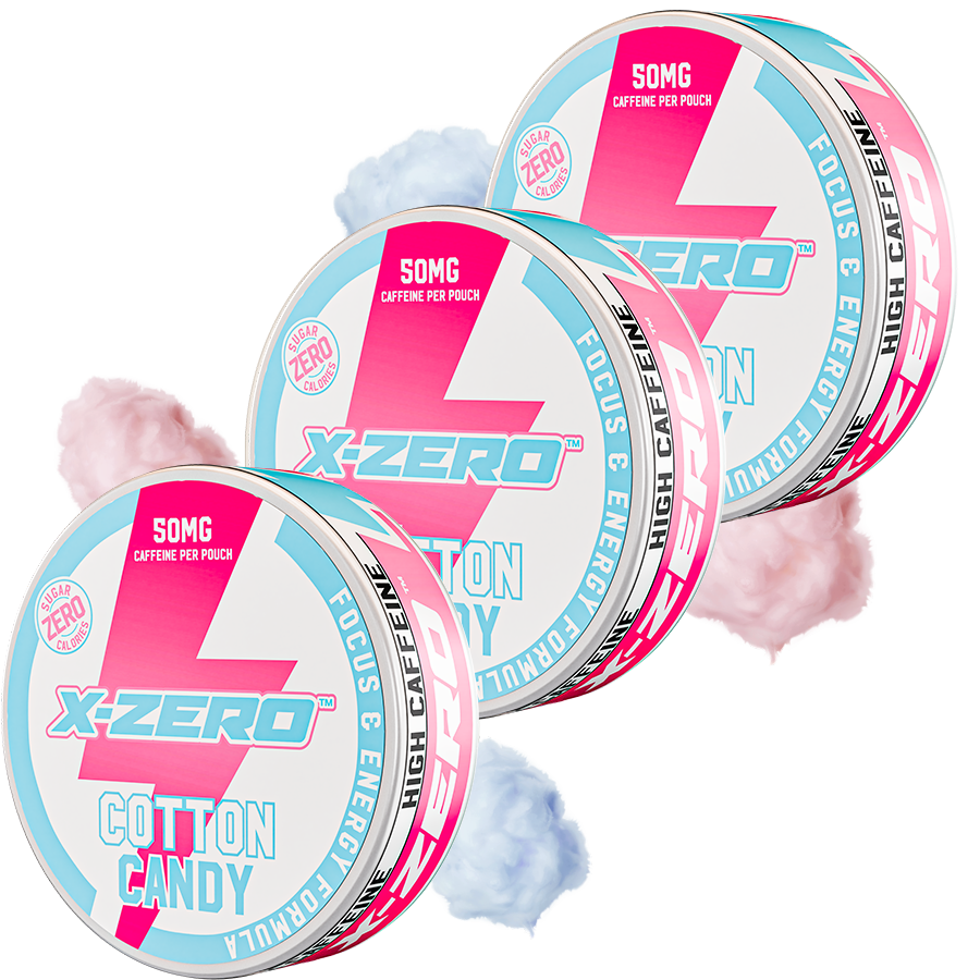 Cotton Candy Energy Pouches (3 Pack / 60 Pouches) – X-Zero Energy